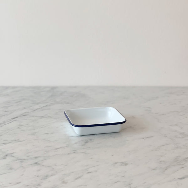 Small Square Blue and White Enamelware Tray – Homesong Market