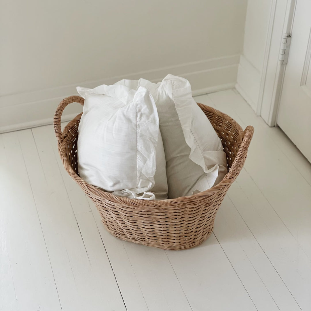Natural Woven Reed Laundry Basket – Homesong Market