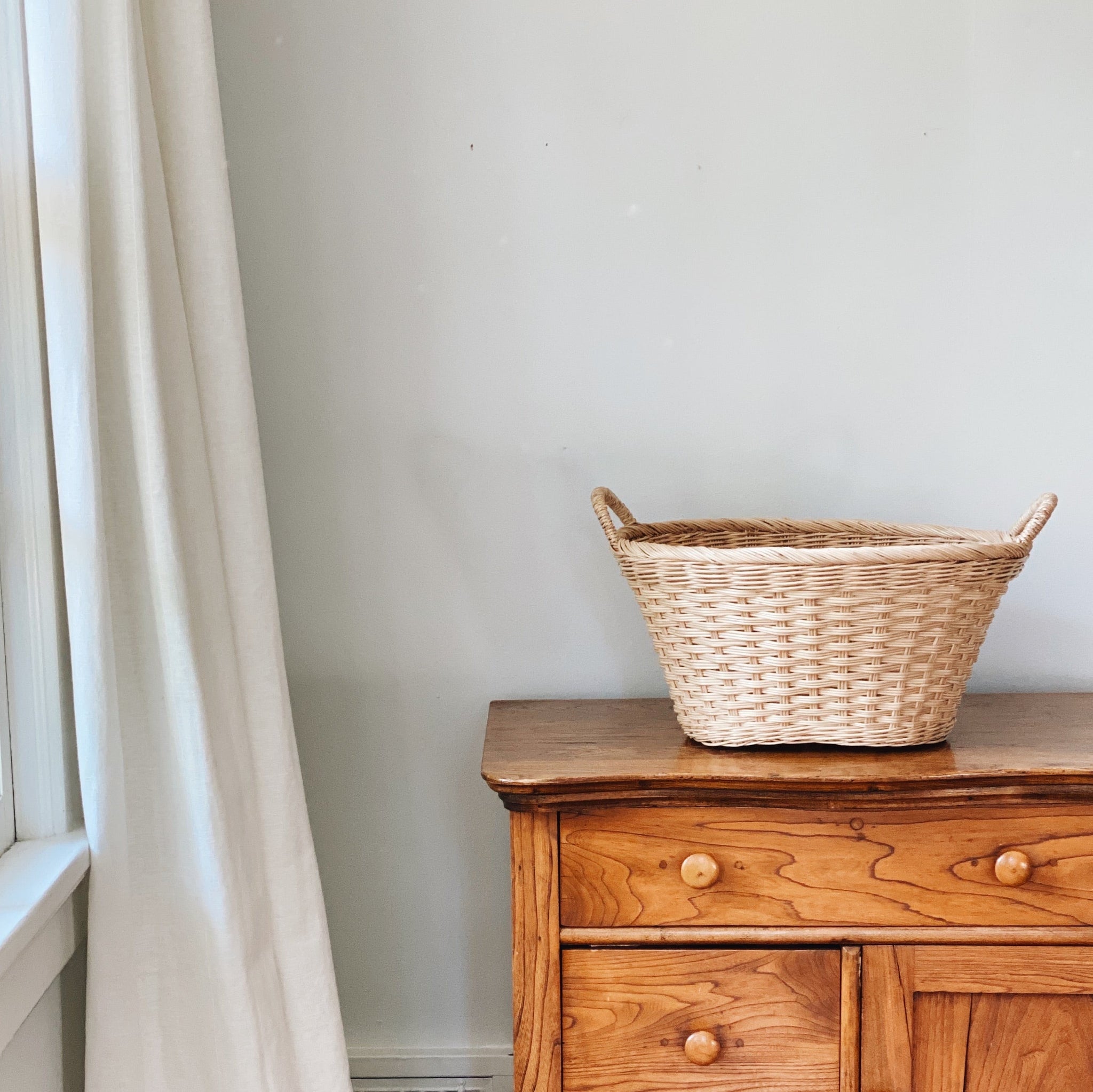 Natural Woven Reed Laundry Basket – Homesong Market
