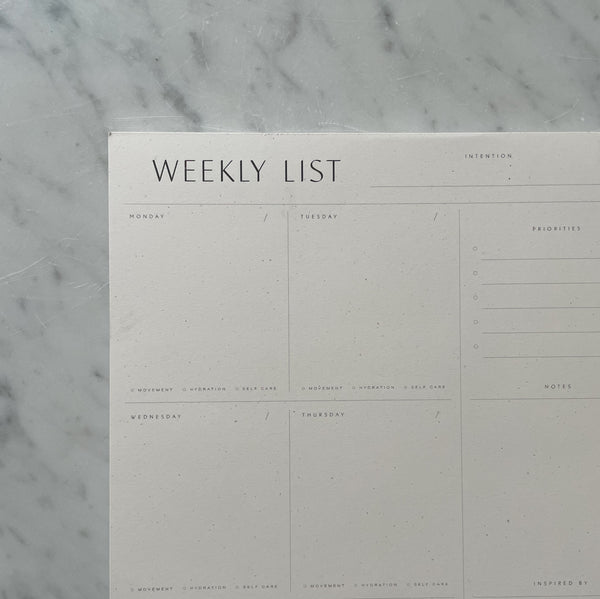 Weekly List Pad – Homesong Market