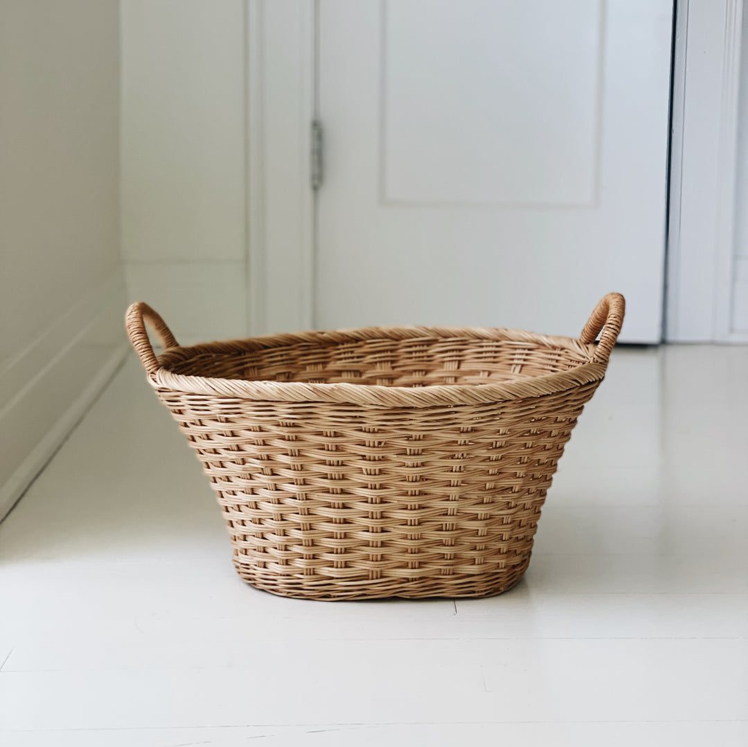 Natural Woven Reed Laundry Basket – Homesong Market